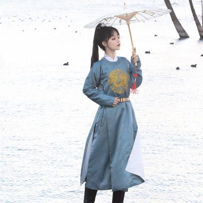 明制汉服圆领袍国风刺绣唐代古装长衫龙袍帅气不挑身材男女同款