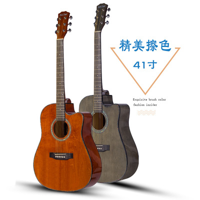 40寸41寸椴木吉他成人学生民谣吉他guitar初学者入门亮光吉他厂家