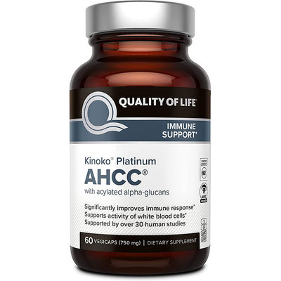 美国邮Quality of Life Kinoko Platinum AHCC补充剂肝脏保健60粒