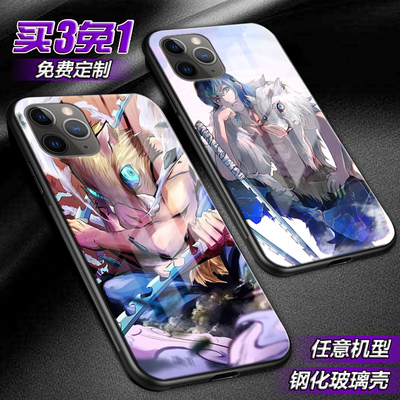 嘴平伊之助鬼灭之刃适用iphone16pro15苹果14promax磁吸XsMax玻璃11潮678手机壳13mini 12三星a56a36a16s25u