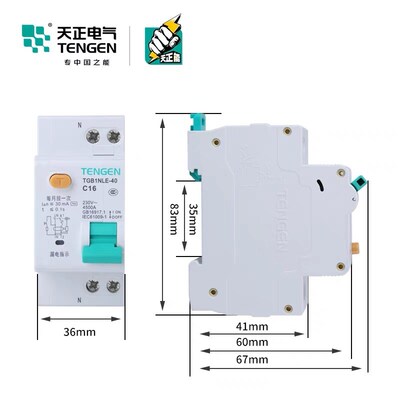天正漏电保护器家用220V漏保触电保护器 TGB1NLE-40 DZ267LE DPN