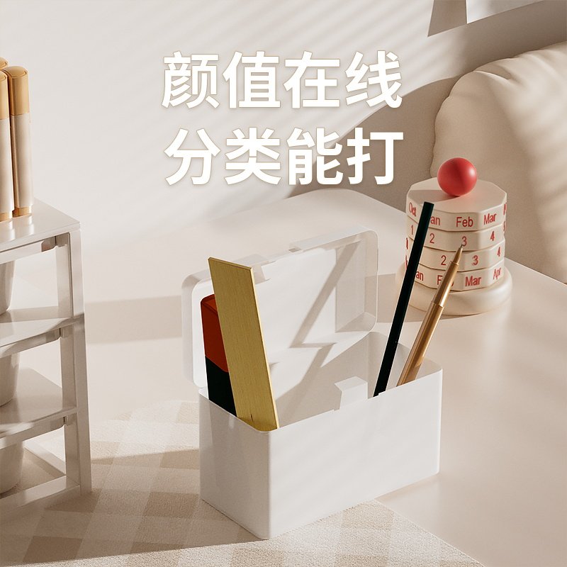 纯白翻盖收纳盒咕卡动漫卡小卡卡膜拆卡收纳整理盒子多功能防尘盒