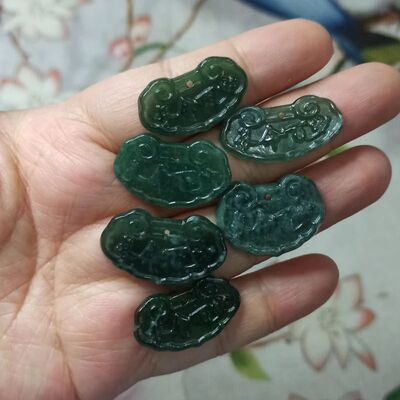 长命百岁如意锁福牌危料