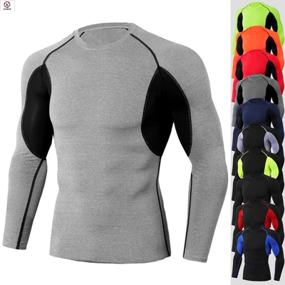 Men's tight fitness sports running long sleeve men's T-shirt