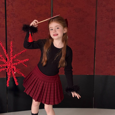 Girls'knittedundershirttop女童