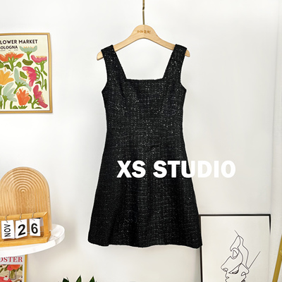 法式粗花呢小香风连衣裙