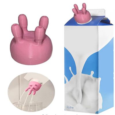 Funny Pouring Milk Bottle Cap 牛奶纸盒盖趣味牛奶分流器挤奶机