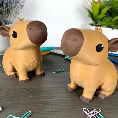 亚马逊 Capybara Desk Buddy 水豚储物器3D打印摆件办公桌装饰品