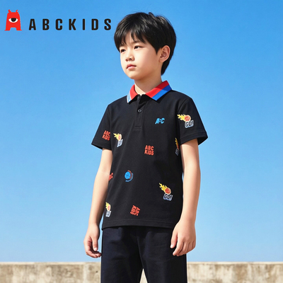 Abckids男童卡通短袖POLO衫