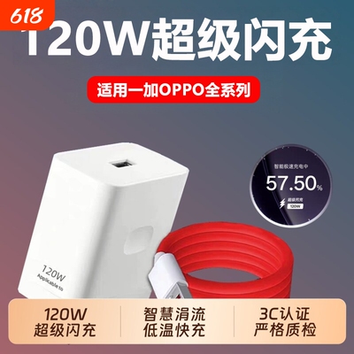 120W超级闪充头适用一加充电器10Pro手机1+9pro快充ace6/7/8t/9正品oneplus充电80Warp快充typec数据线原装