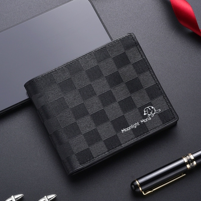 MOONLIGHT钱包男士2025新款高档皮夹子超薄便携证件短款卡包钱夹