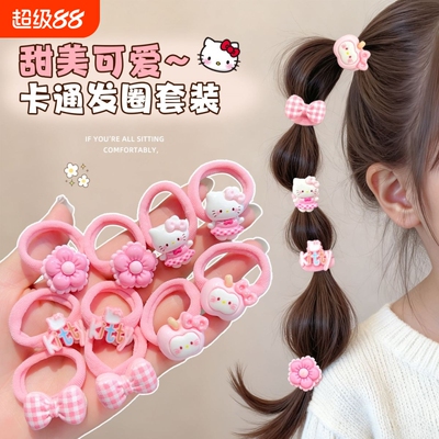 儿童发圈可爱卡通kt猫蝴蝶结头绳女童宝宝扎头发绳不伤发皮筋发饰