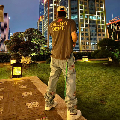 自主克罗星星马毛贴皮牛仔裤定制