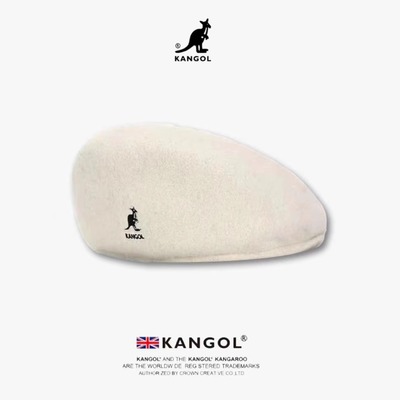 袋鼠kangol帽子泫雅同款鸭舌贝雷帽春夏网眼秋冬纯羊毛情侣贝雷帽