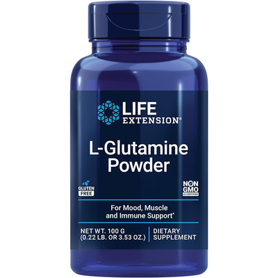 美国Life Extension L-Glutamine Powder 左旋谷氨酰胺粉100g