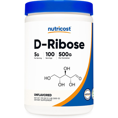 现货美国Nutricost D-Ribose Powder D-核糖粉剂 原味 500克