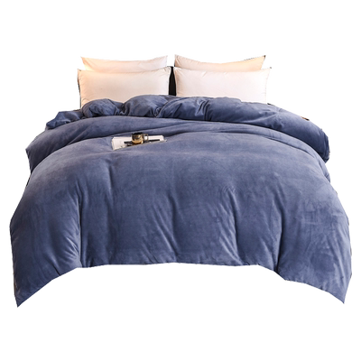 纯色牛奶绒被套单件毛绒被罩