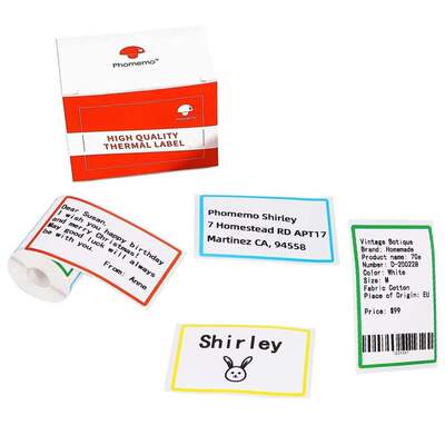 Phomemo 50*80mm彩虹框白色自粘热标签 M110/M200标签打印机