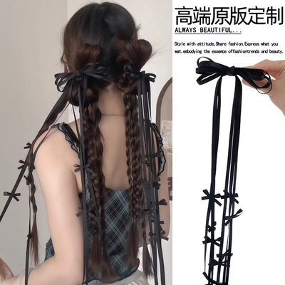丝带蝴蝶结发夹女编发发卡后脑勺