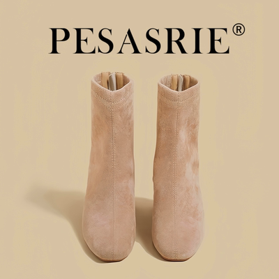 柏萨尼高档时尚高跟马丁靴轻奢女