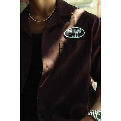 古巴领麻棉工装衬衫美拉德复古