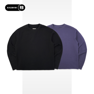 NOSALIGIA汉麻棉混纺拼袖圆领