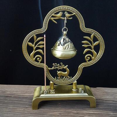爆款创意吊式香炉家居摆件合金香薰博山炉盘香线香一路连升定制