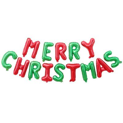 merry Christmas圣诞节气球派对装饰圣诞快乐英文字母铝膜套装