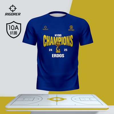 准者NYBO总冠军短袖T恤篮球训练男士夏季新款10A抗菌运动圆领上衣