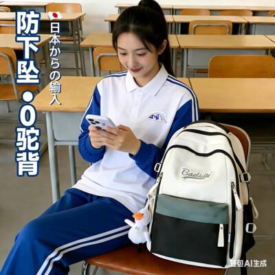 日本初中生书包减负护脊超轻大容量女高六年级高颜值双肩2026新款