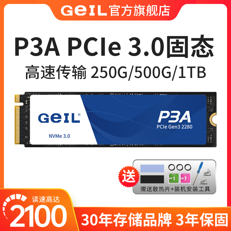 GeIL金邦P3A固态1T硬盘500G 250G台式机m.2电脑SSD笔记本NVME M2_虎窝淘