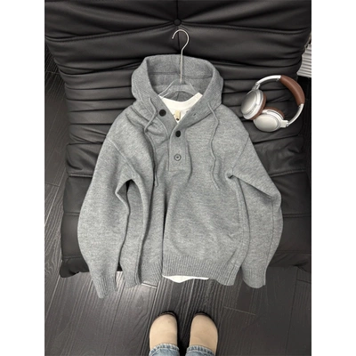 美式连帽毛衣男款秋冬季潮牌休闲