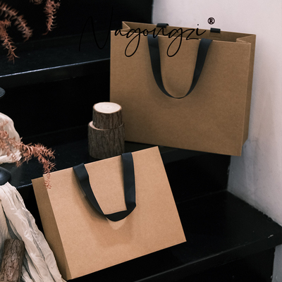 进口无腰线牛皮纸袋手提袋logo礼品袋纸袋礼物袋购物袋包装袋袋子
