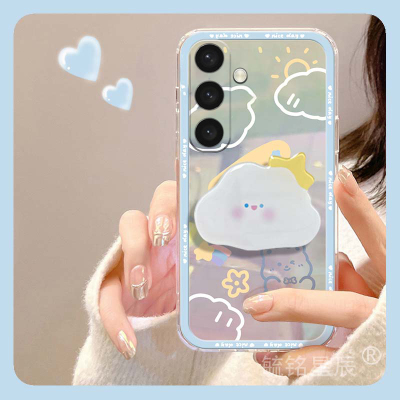 适用三星zflip7手机壳W26新款ZTriFold女w25云朵zflip6翻盖zflip5折叠屏4涂鸦3可爱zfold7小熊6带支架的2透明