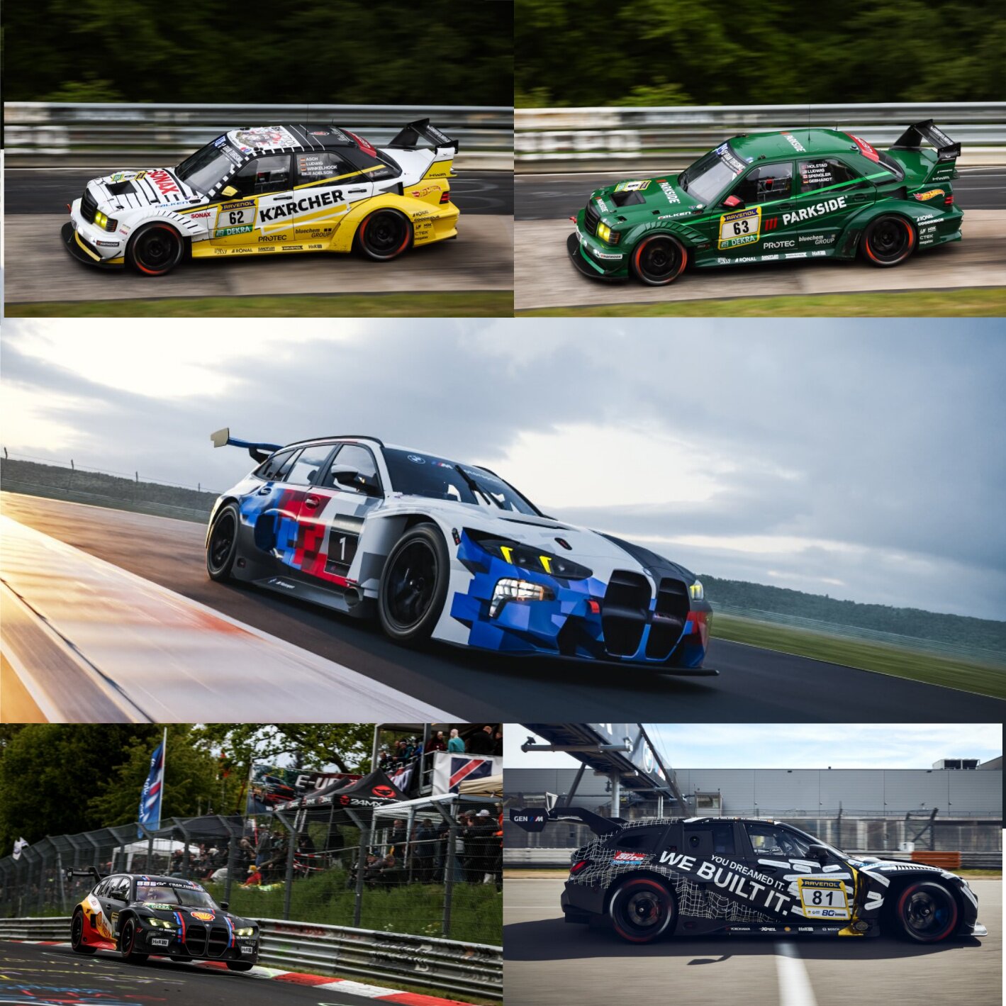 MINICHAMPS 1:64 纽伯格林耐力赛奔驰190E宝马M3合金汽车模型