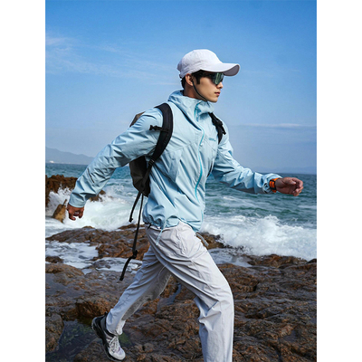 LDAB浅蓝色冲锋衣外套男女2026春