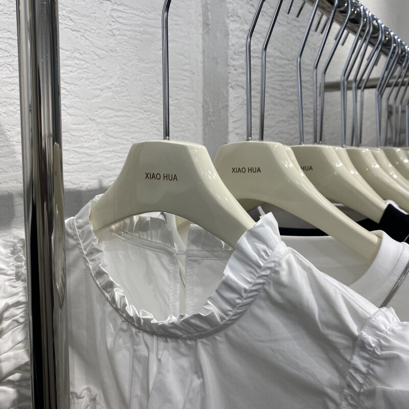 实木衣架奶白服装店专用防滑衣撑女装衣挂婚纱米米白色衣架裤架子