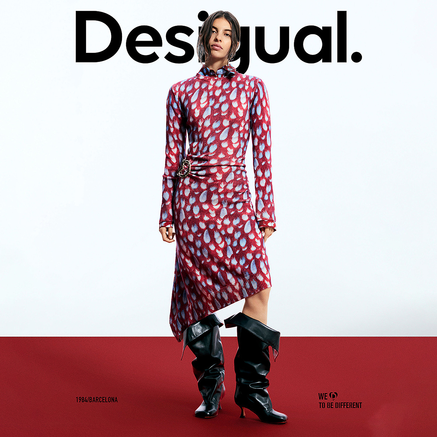 Desigual【Egonlab联名】博主同款含羊绒针织印花连衣裙