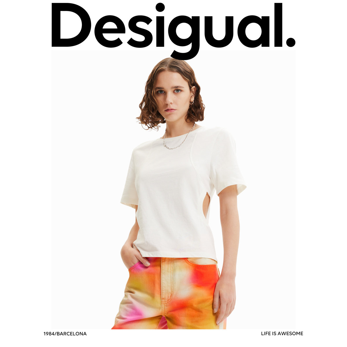 Desigual 【Maitrepierre设计师款】全棉挖洞针织T恤