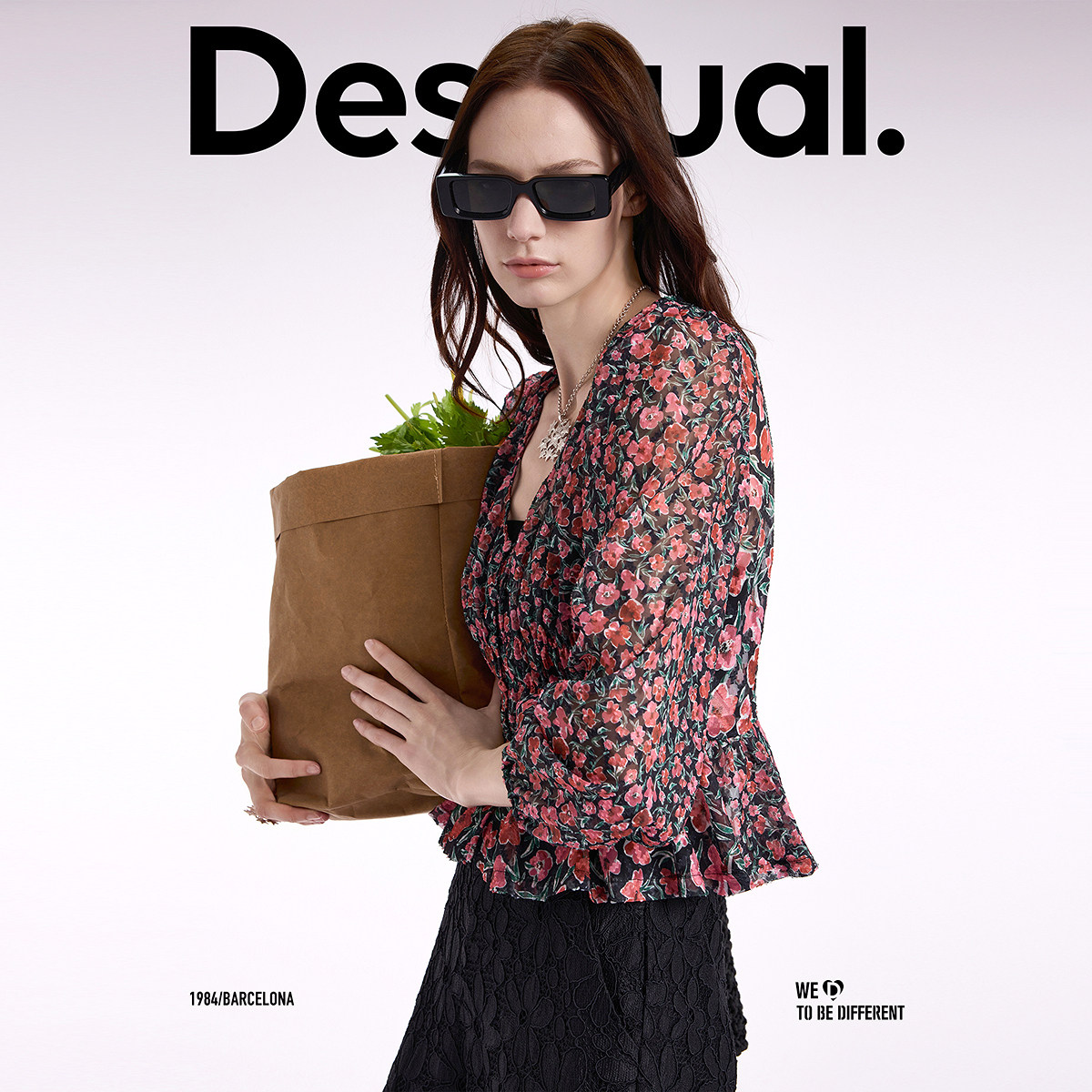 Desigual 【西班牙时尚品牌】繁花系列碎花收腰女士衬衫