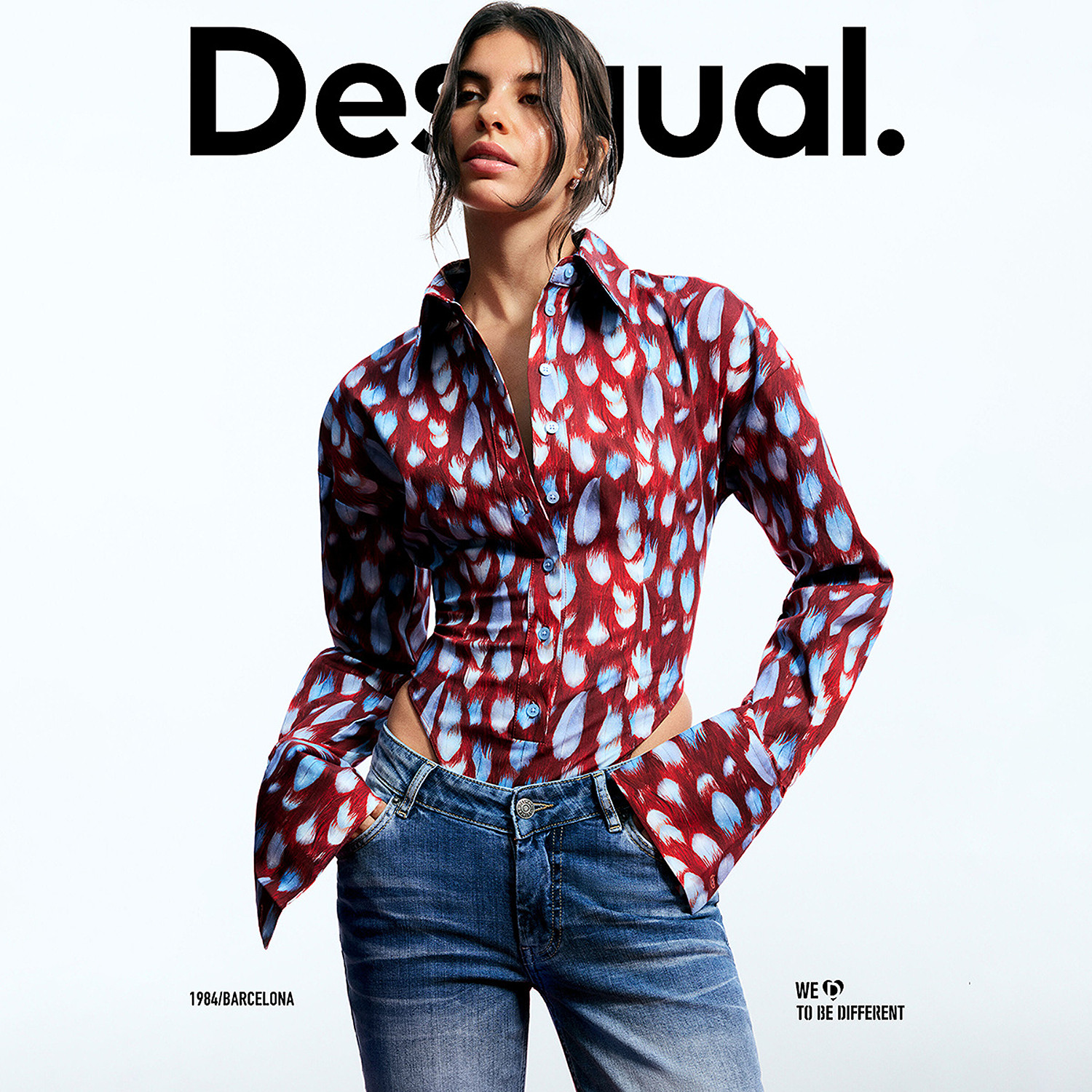 Desigual【Egonlab联名】女式印花连体防滑上衣衬衫