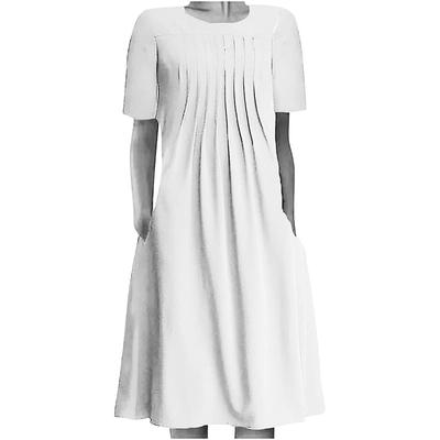 Single shoulder pullover imitation cotton dress women's