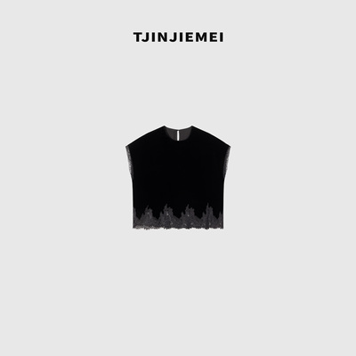 T井姐妹【睫毛丝绒】新款设计感宽松圆领丝绒短袖DX2504-TJ280