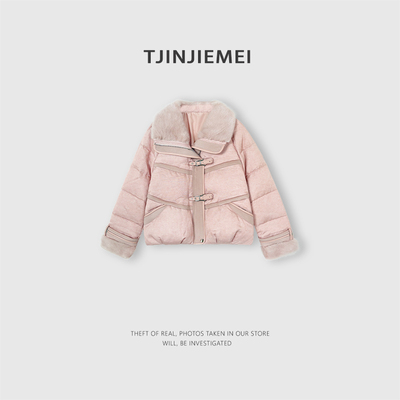 T井姐妹【粉珊瑚】设计感精致小众气质温柔鹅绒服ERF2512-528518