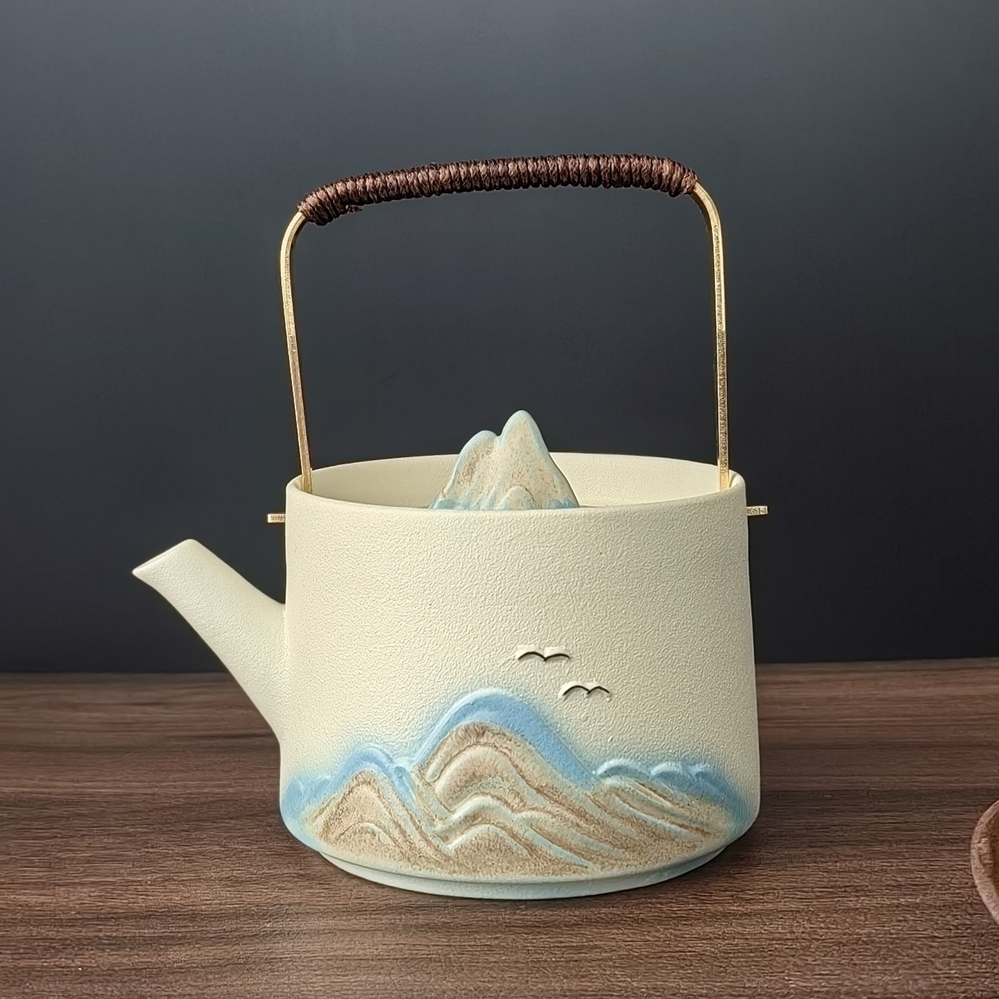 陶瓷茶壶泡茶家用小号泡茶壶高颜值茶水分离提梁壶单壶功夫泡茶具