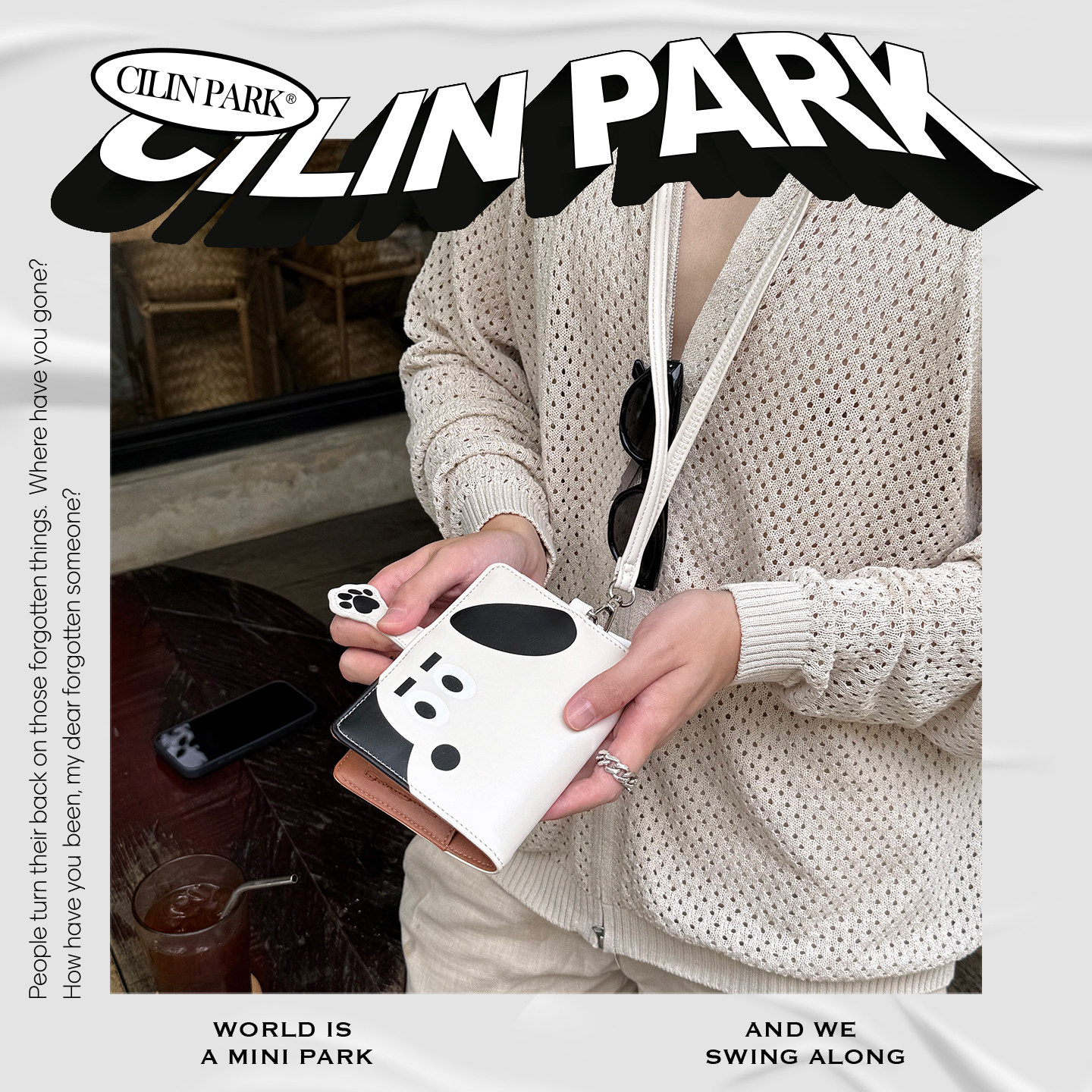 CILINPARK奶油小狗护照包软乎乎钱包旅行出差证件包挂脖可爱礼物