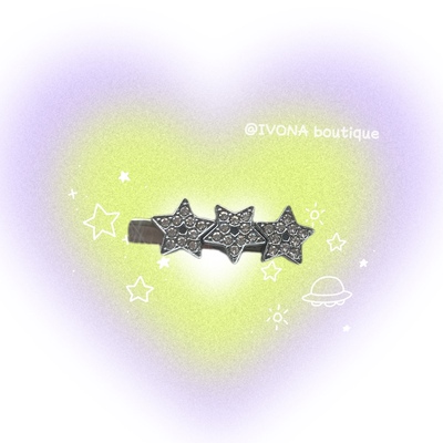 三颗发夹星星合金发夹原创