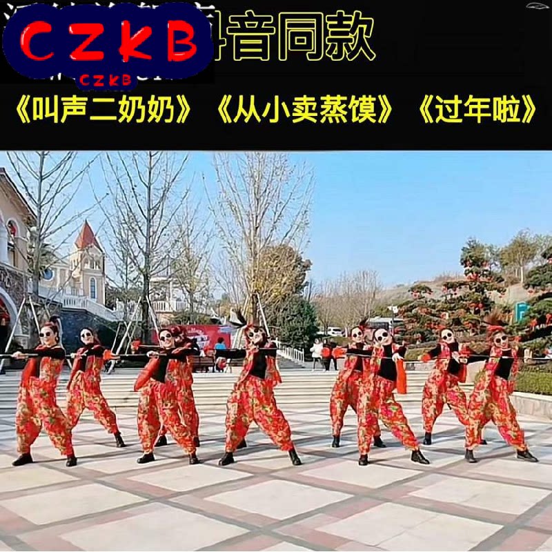 抖音从小卖蒸馍东北大花布马甲灯笼裤套装叫一声二奶奶同款舞蹈服