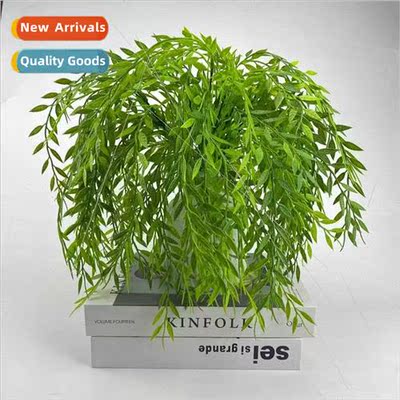 mulation Wicker Artificial Rattan Hanging Fishing Plants Eve