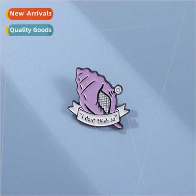 Exquise conch-shaped alloy lacquer badge accessories persona